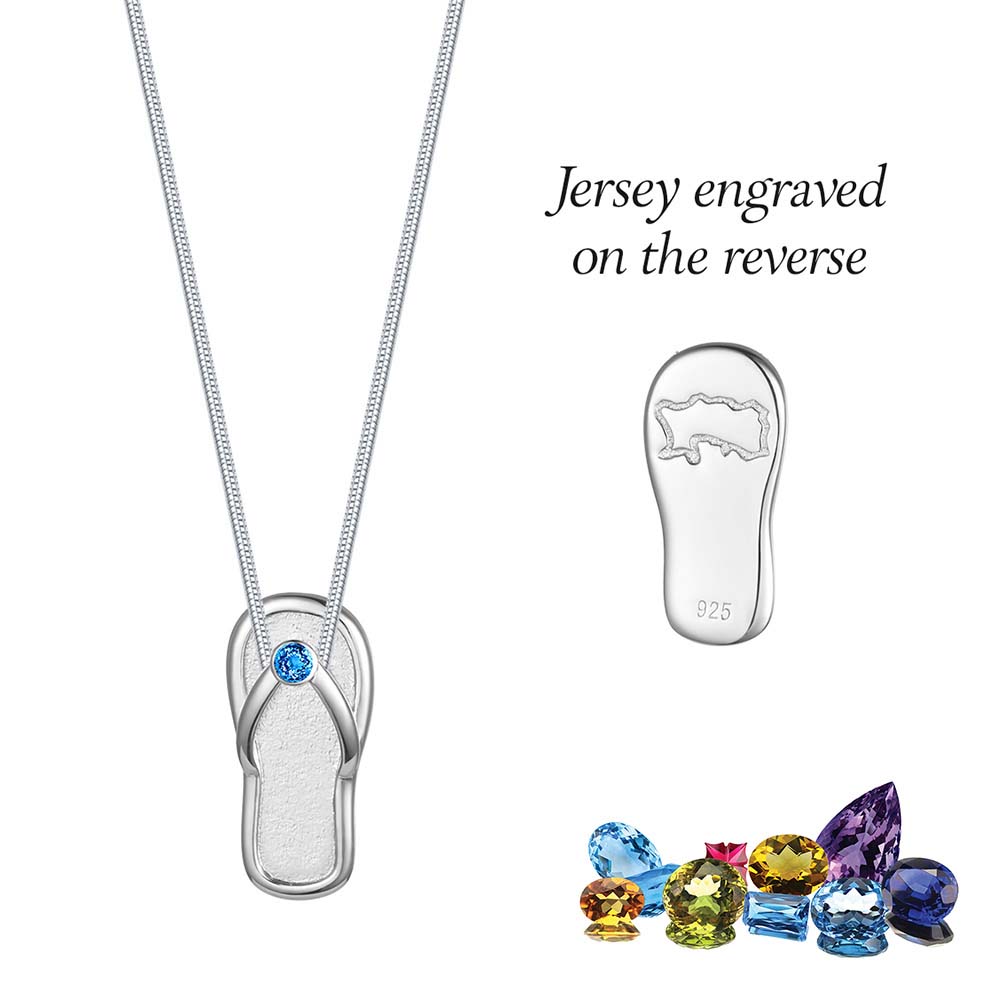 Birthstone Flip Flop Necklace - BFN1 - Jersey Inspired