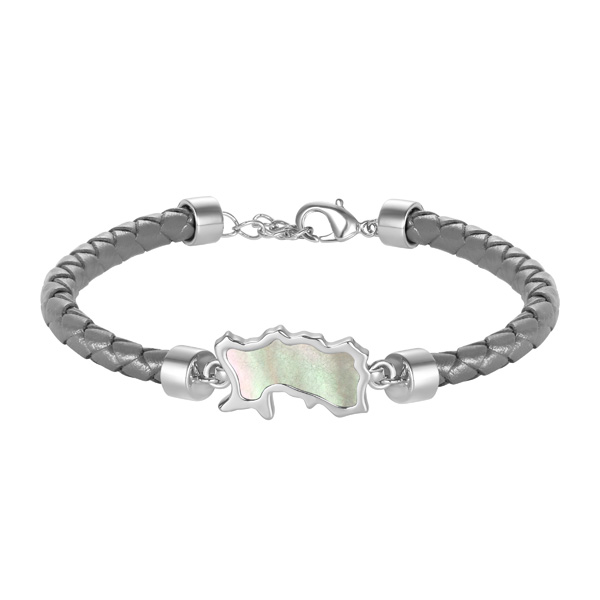 Jersey Ormer Shell Island Leather Bracelet ORILB-02 - Jersey Inspired