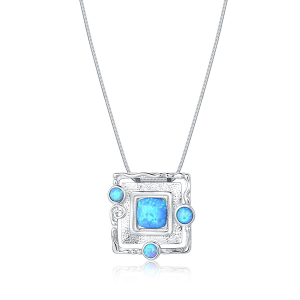 Opal Hammered Silver Square - OPN52 - Jersey Inspired